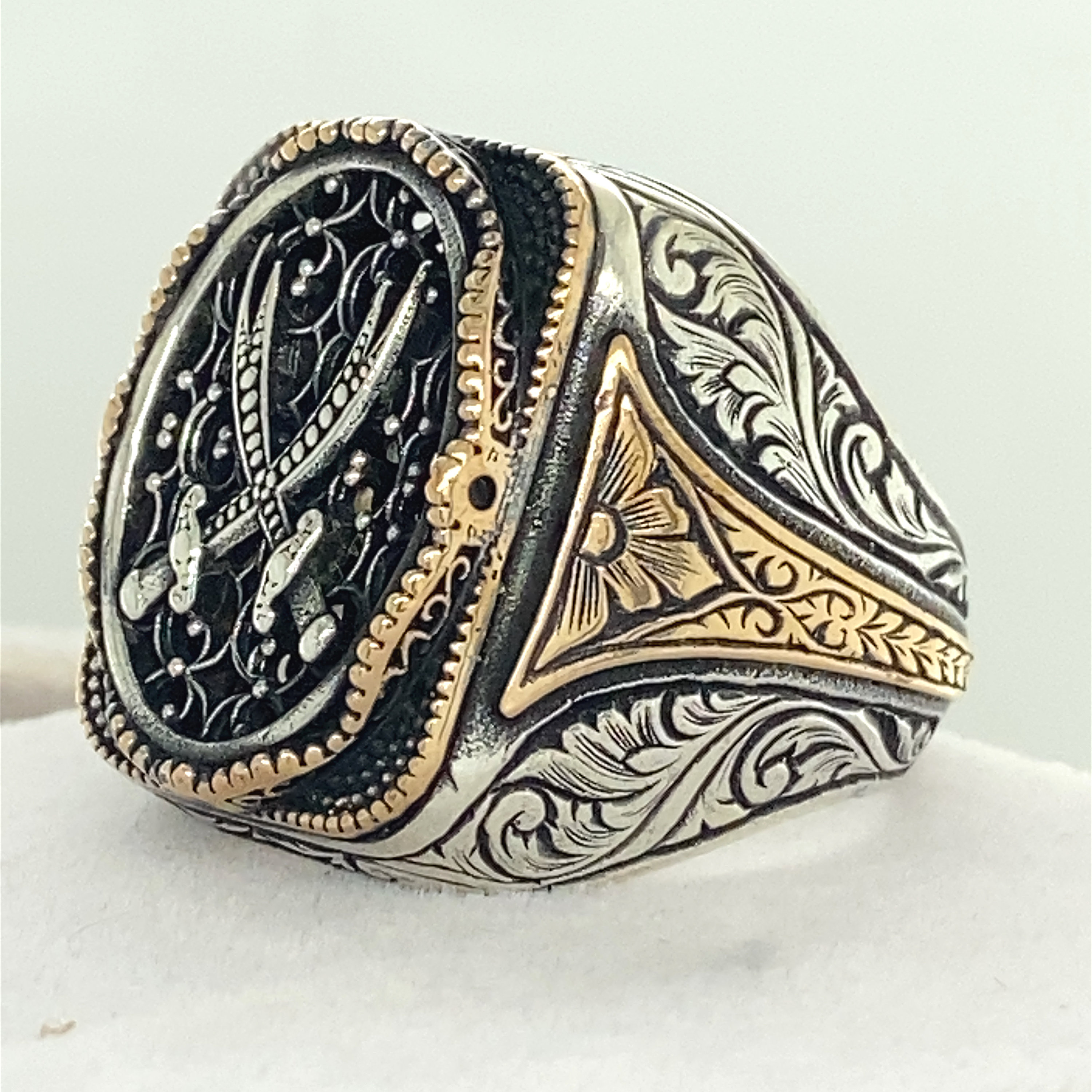 Silver Double Sword Ring , Silver Zulfiqar Sword Ring , Handmade Knight ...