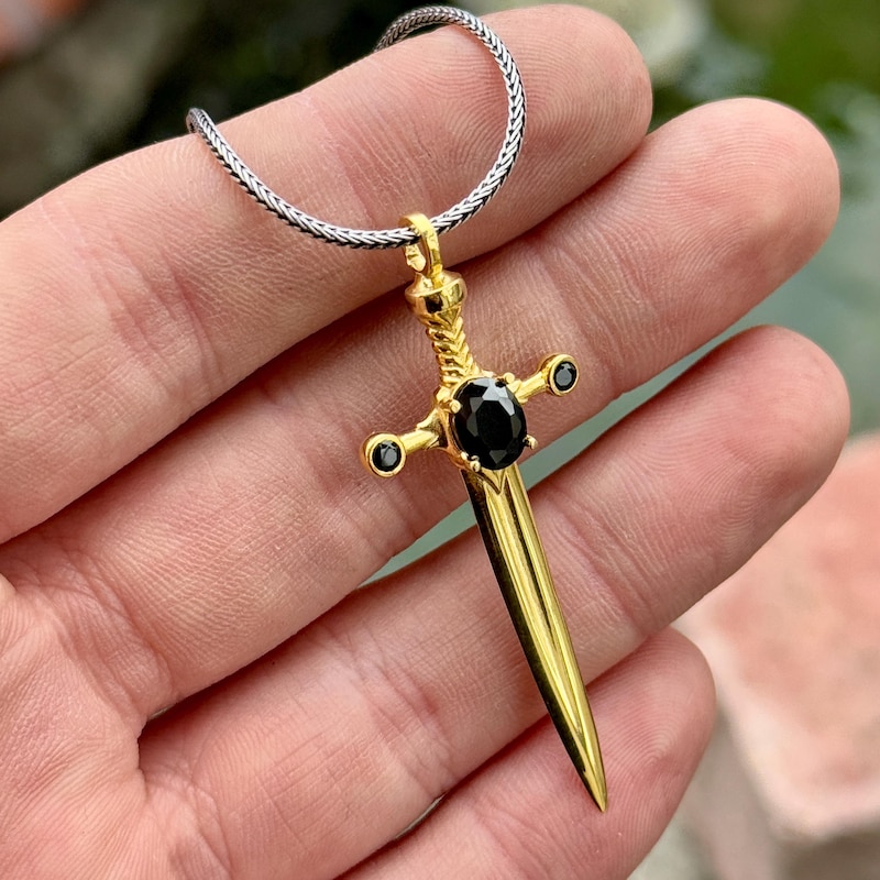 Heart and Sword Necklace - Etsy