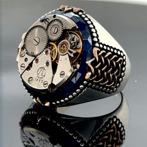 Silver Clock Ring , Silver Watch Mechanism Ring , Swiss Gear Ring ...