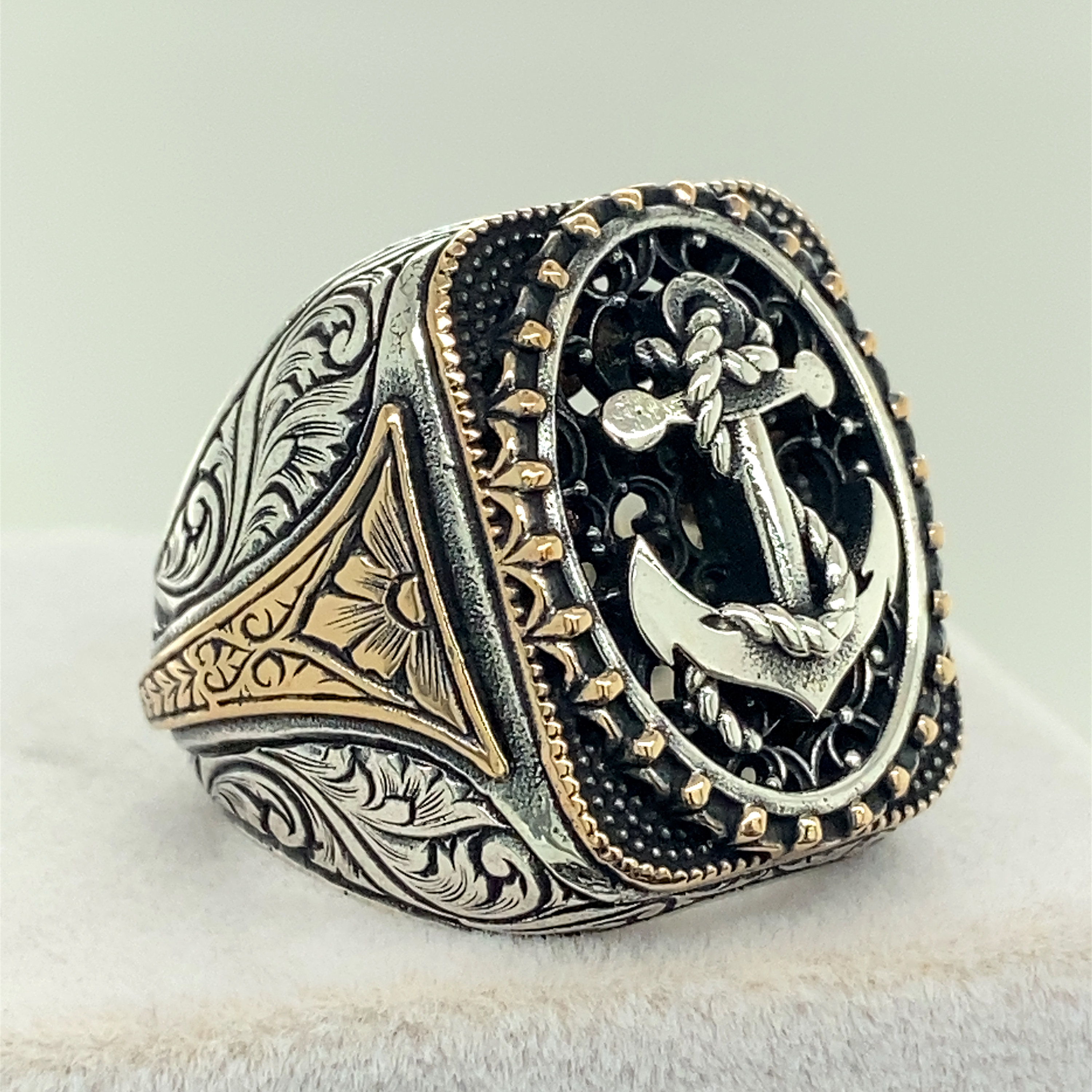 Silver Anchor Ring Handmade Sailor Anchor Ring Silver - Etsy