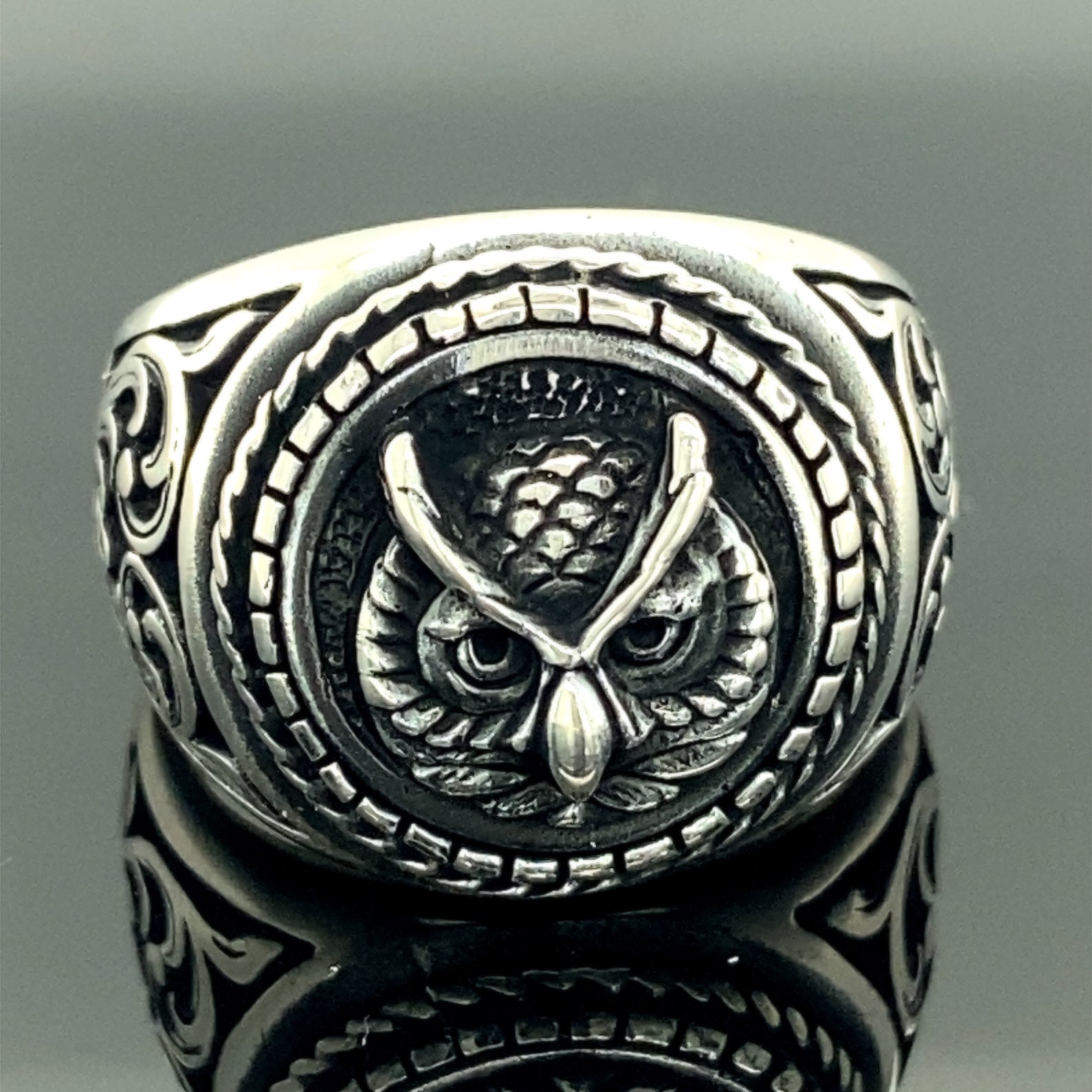 Sterling Silver Owl Ring , Handmade Owl Ring, Unisex Rings, Silver Owl ...