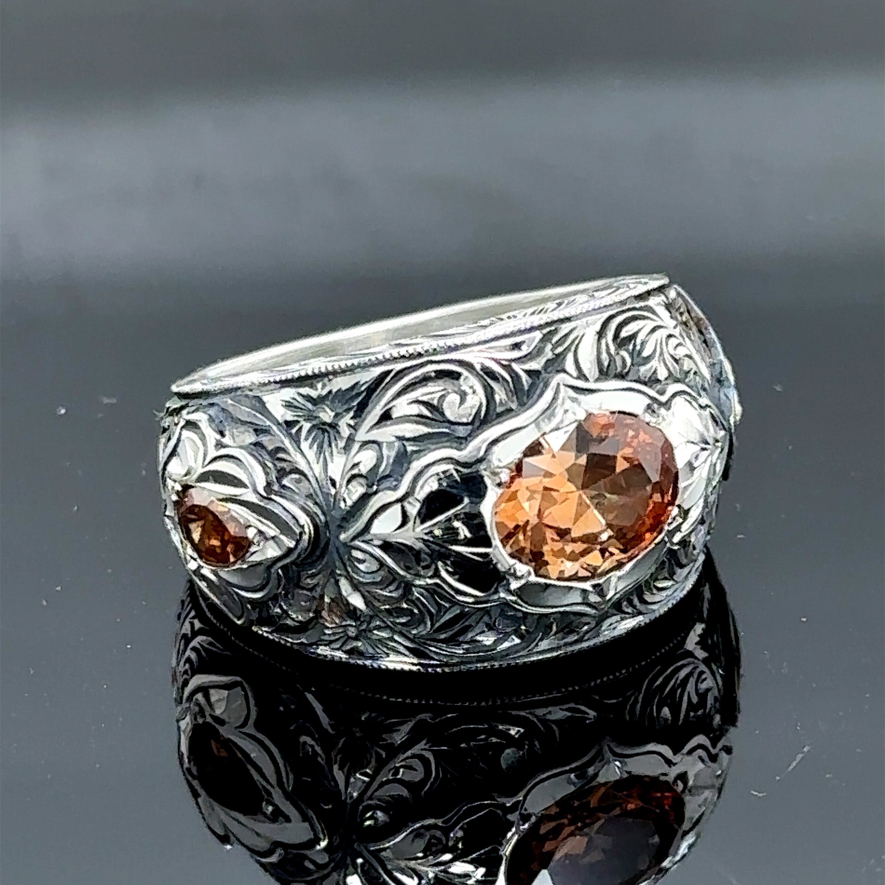 Silver Handmade Sultanite Ring Wedding Ring , Engraved Promise Wedding ...