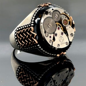 Silver Gear Ring , Watch Mechanism Ring , Swiss Gear Ring , Clock ...