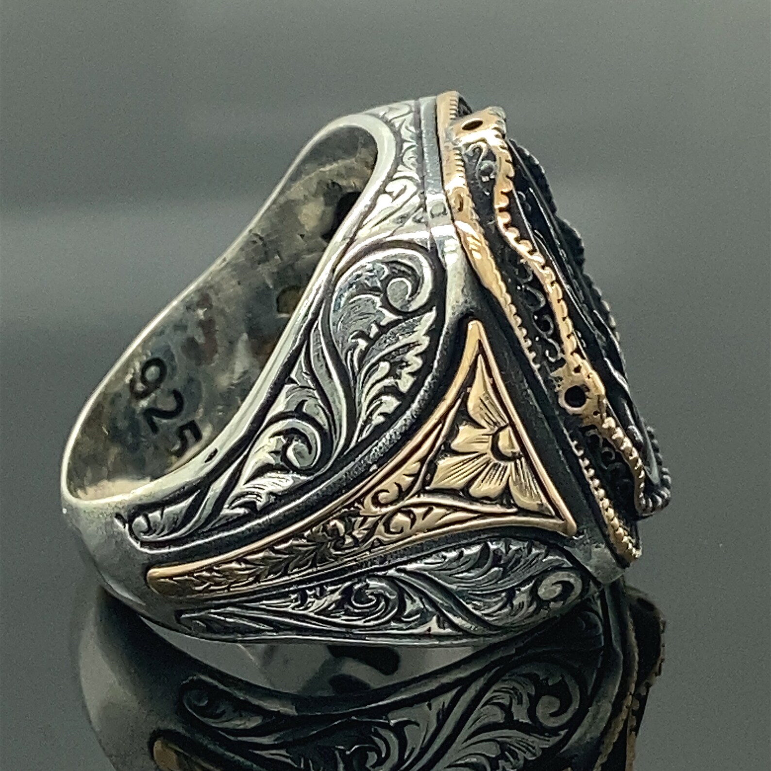 Silver Double Sword Ring , Silver Zulfiqar Sword Ring , Handmade Knight ...