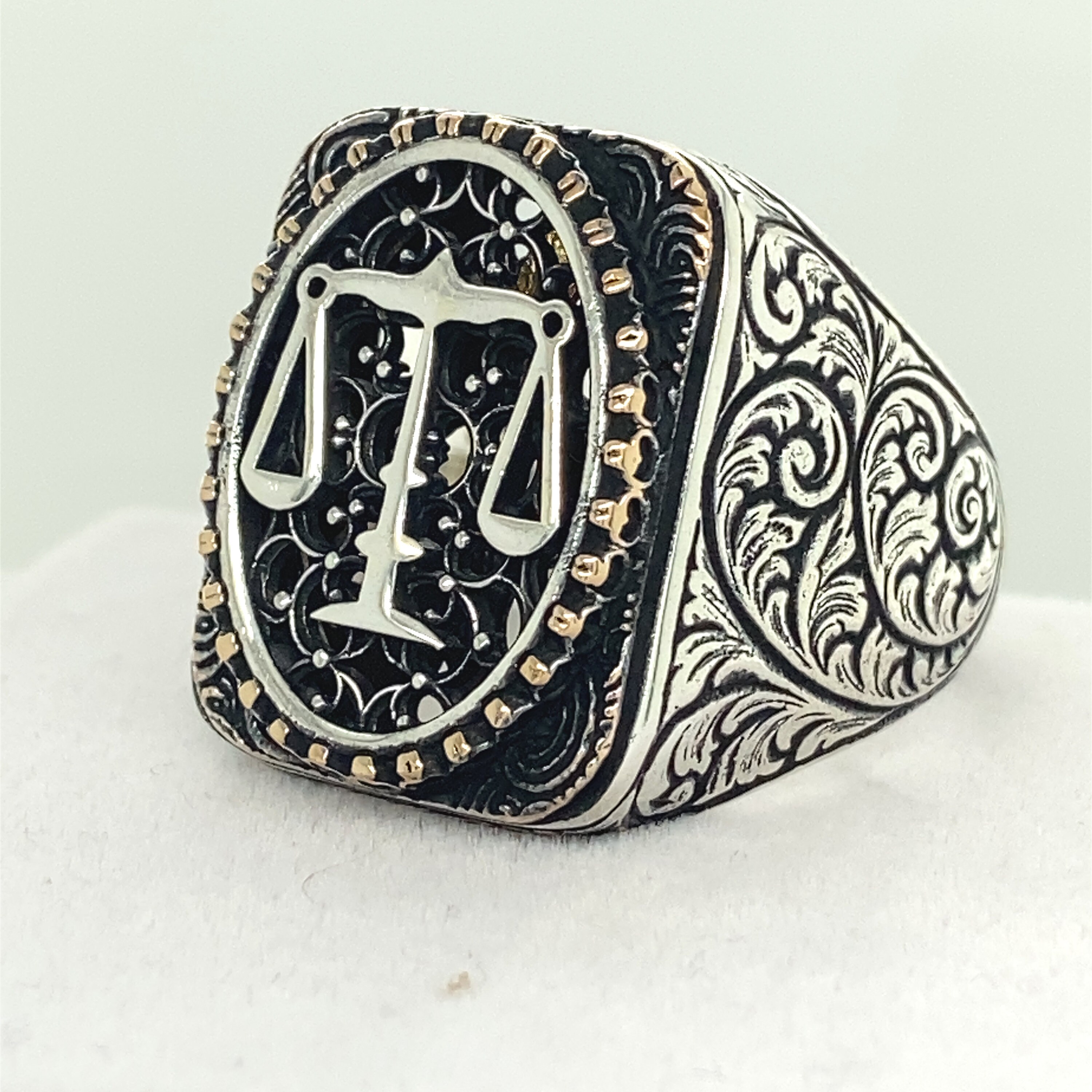 Silver Libra Ring Libra Motif Ring Man Handmade Ring | Etsy