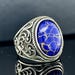 Man Lapis Lazuli Ring, Silver Natural Lapis Ring, Handmade Silver Ring ...