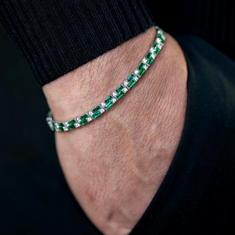 Bracelet Man Emerald - Etsy