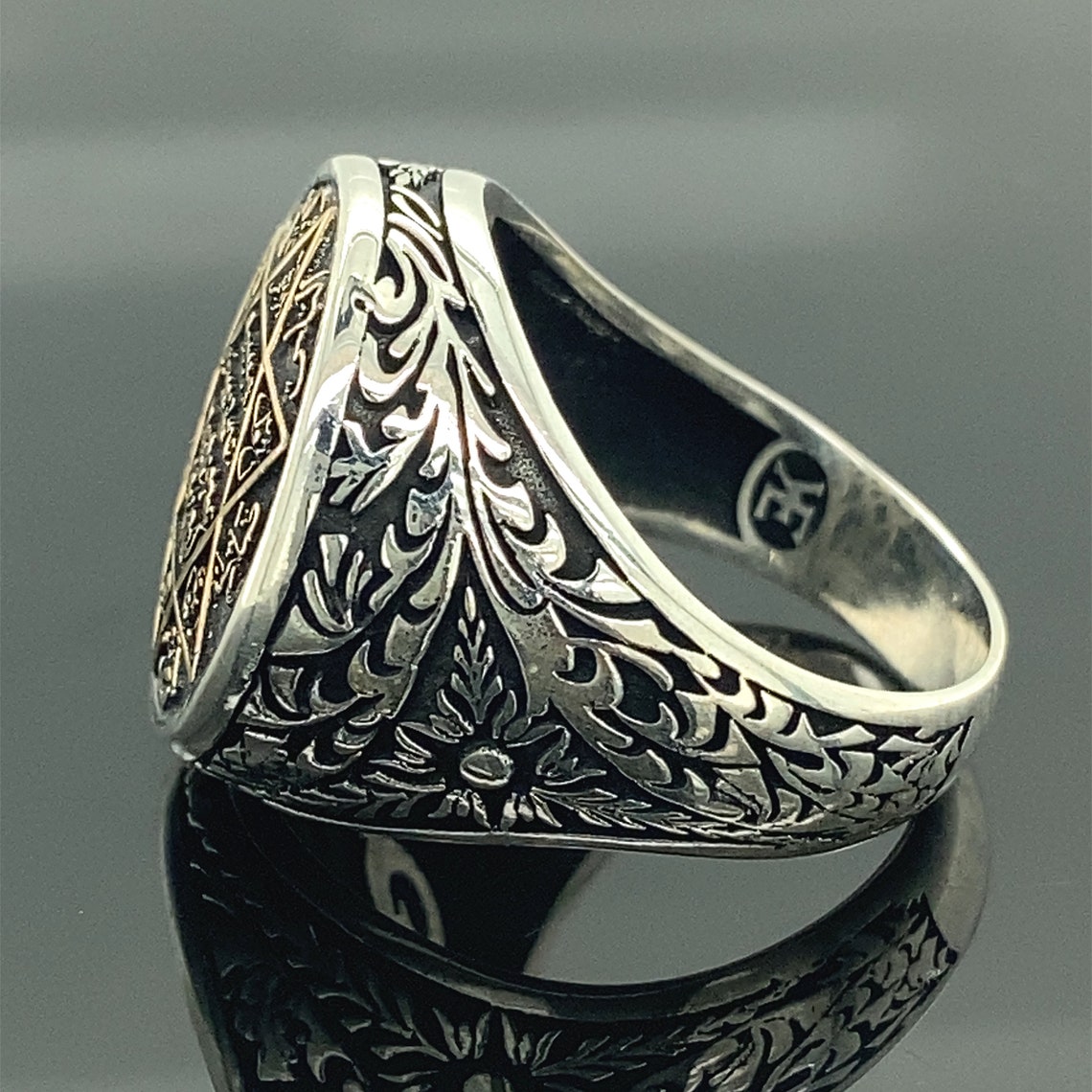 Silver Seal of Solomon Ring , Solomon Seal Protection Ring , King ...