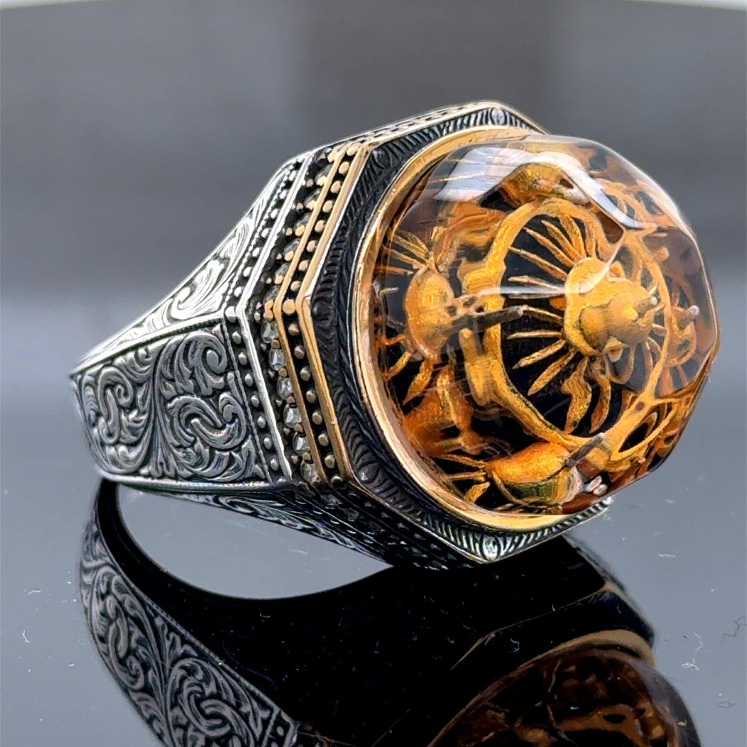 Silver Mosque Dome Ring, Dome Al-sahara Ring, Engraved Islamic Ring ...