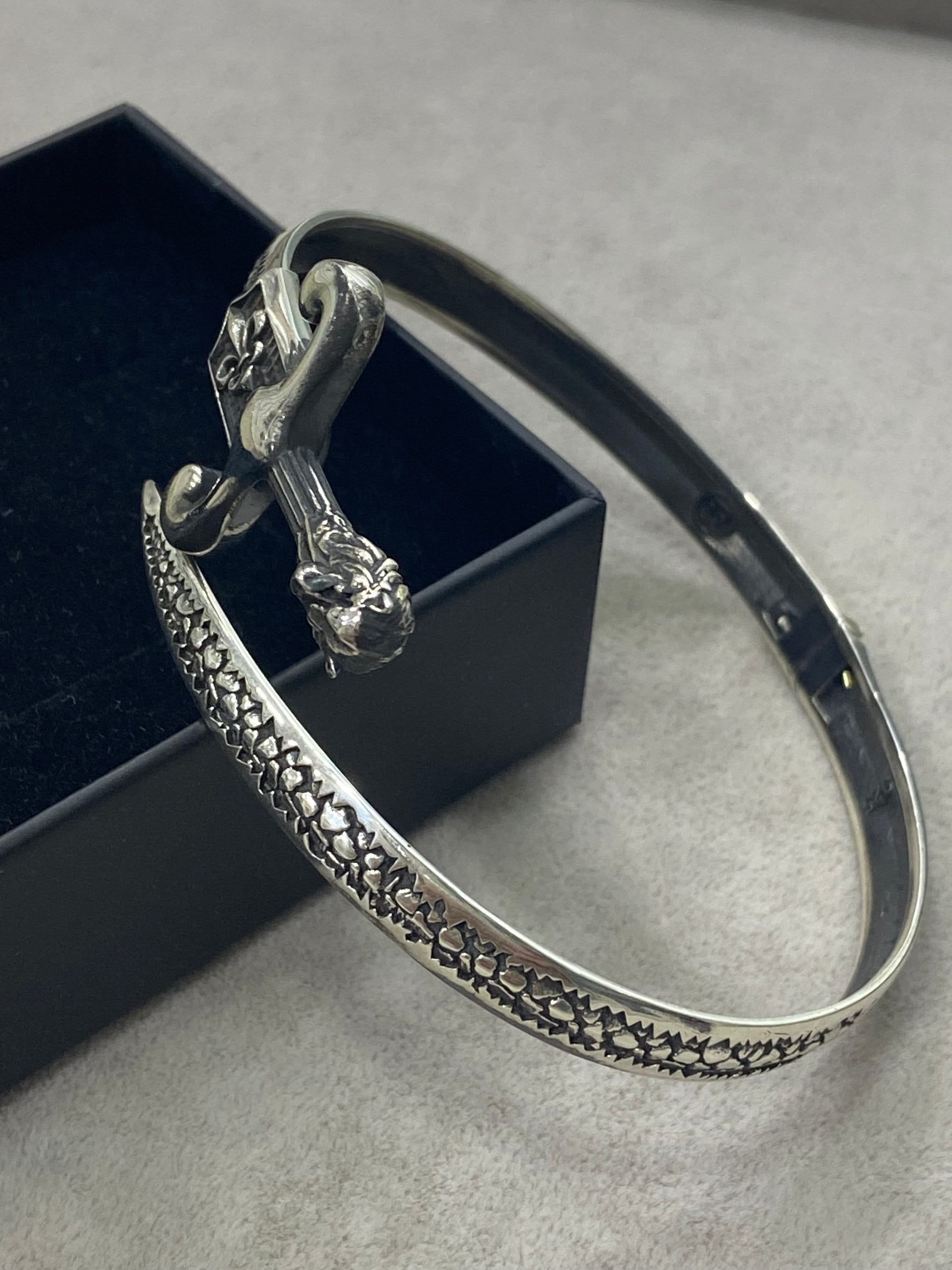 Men's Handmade Sword Bracelet , Silver Sword Bracelet , Open Cuff ...