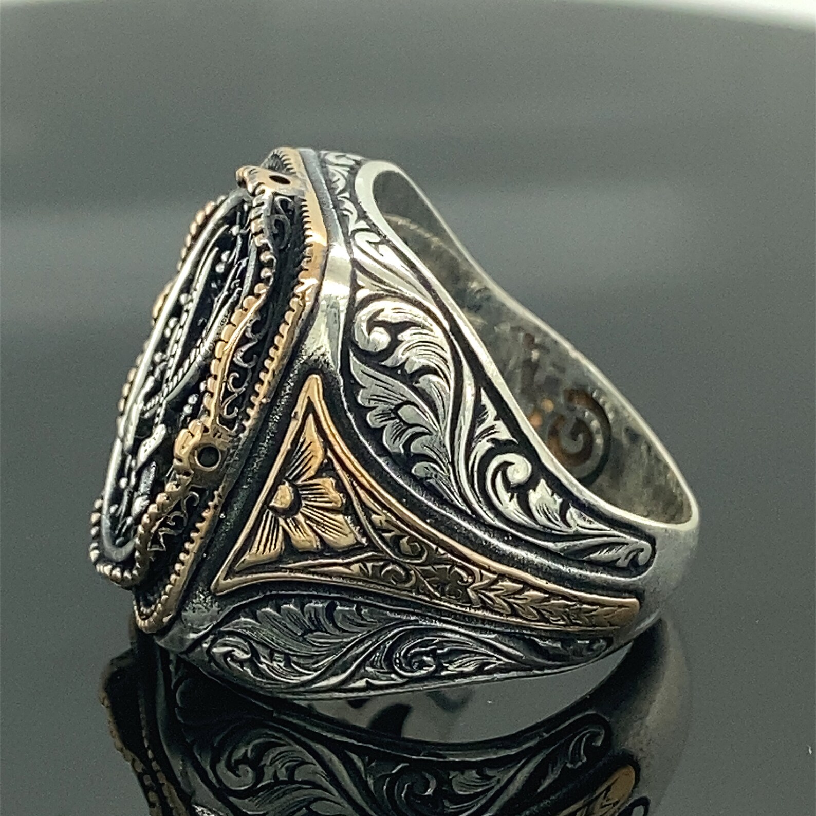 Silver Double Sword Ring , Silver Zulfiqar Sword Ring , Handmade Knight ...