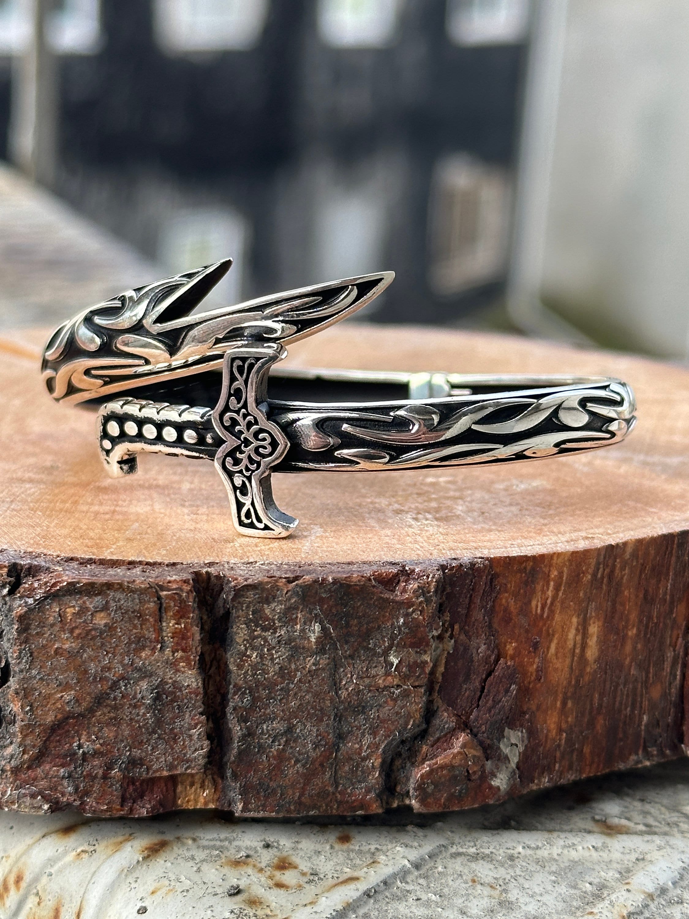 Silver Sword Bracelet , Mens Zulfiqar Bracelet , Adjustable Sword ...