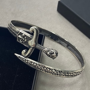Men's Handmade Sword Bracelet , Silver Sword Bracelet , Open Cuff ...