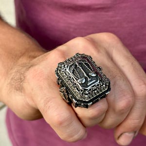 Man Silver Scale Signet Ring , Men Large Libra Lawyer Signet Ring , Men ...