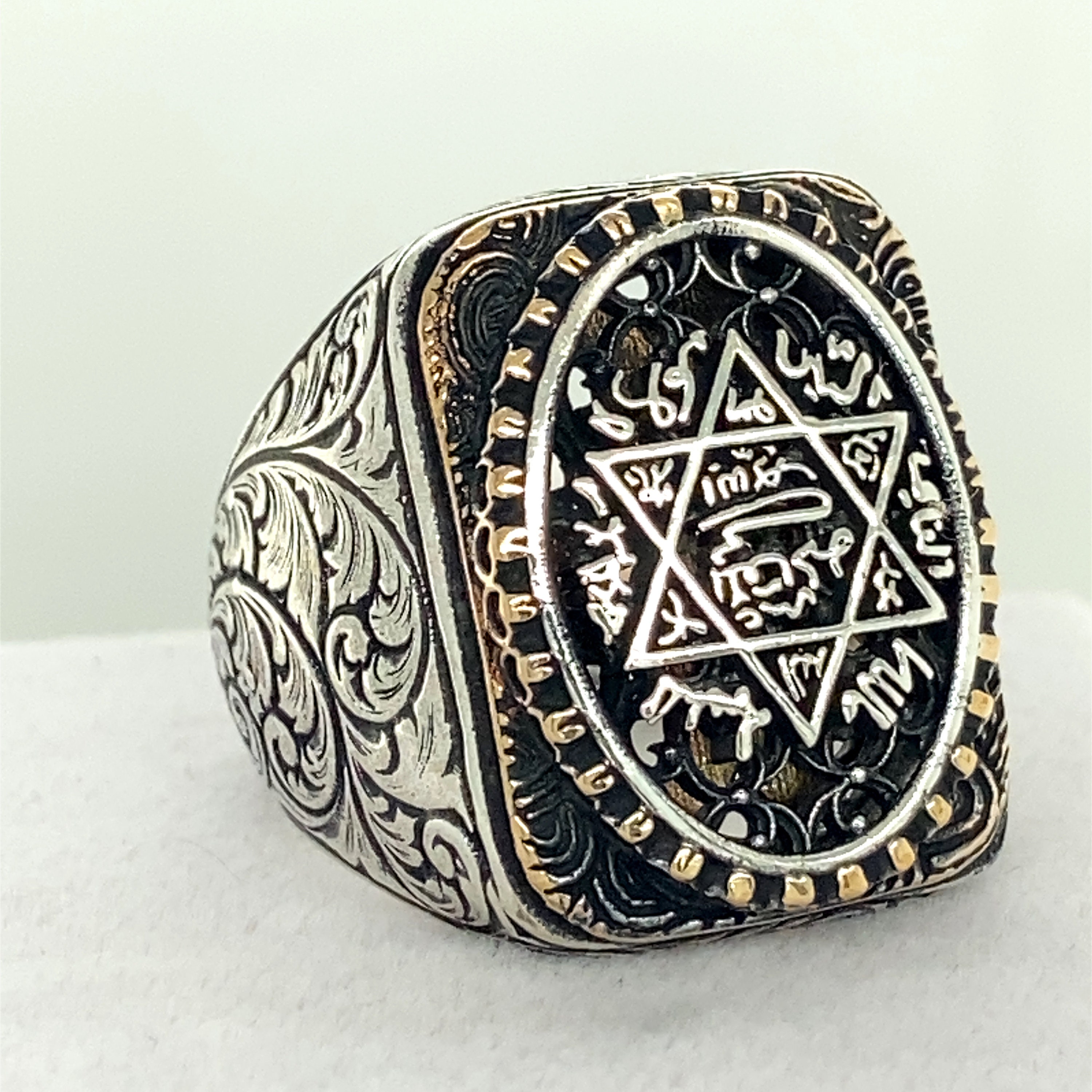 Silver Seal of Solomon Ring , Solomon Signet Ring , King Solomon Ring ...