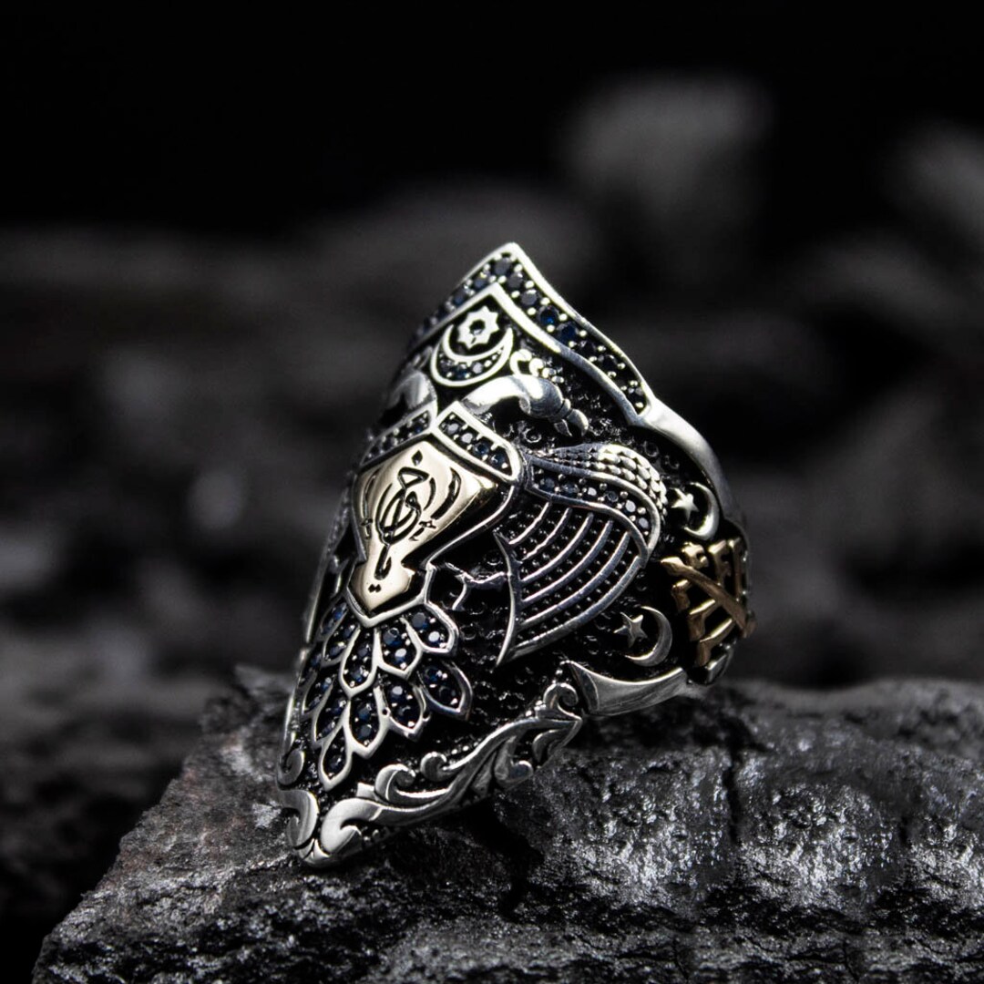 Silver Archer Ring , Handmade Thumb Ring , Arabic Calligraphy Thumb ...