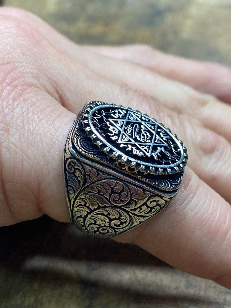 Silver Seal of Solomon Ring Solomon Signet Ring King - Etsy