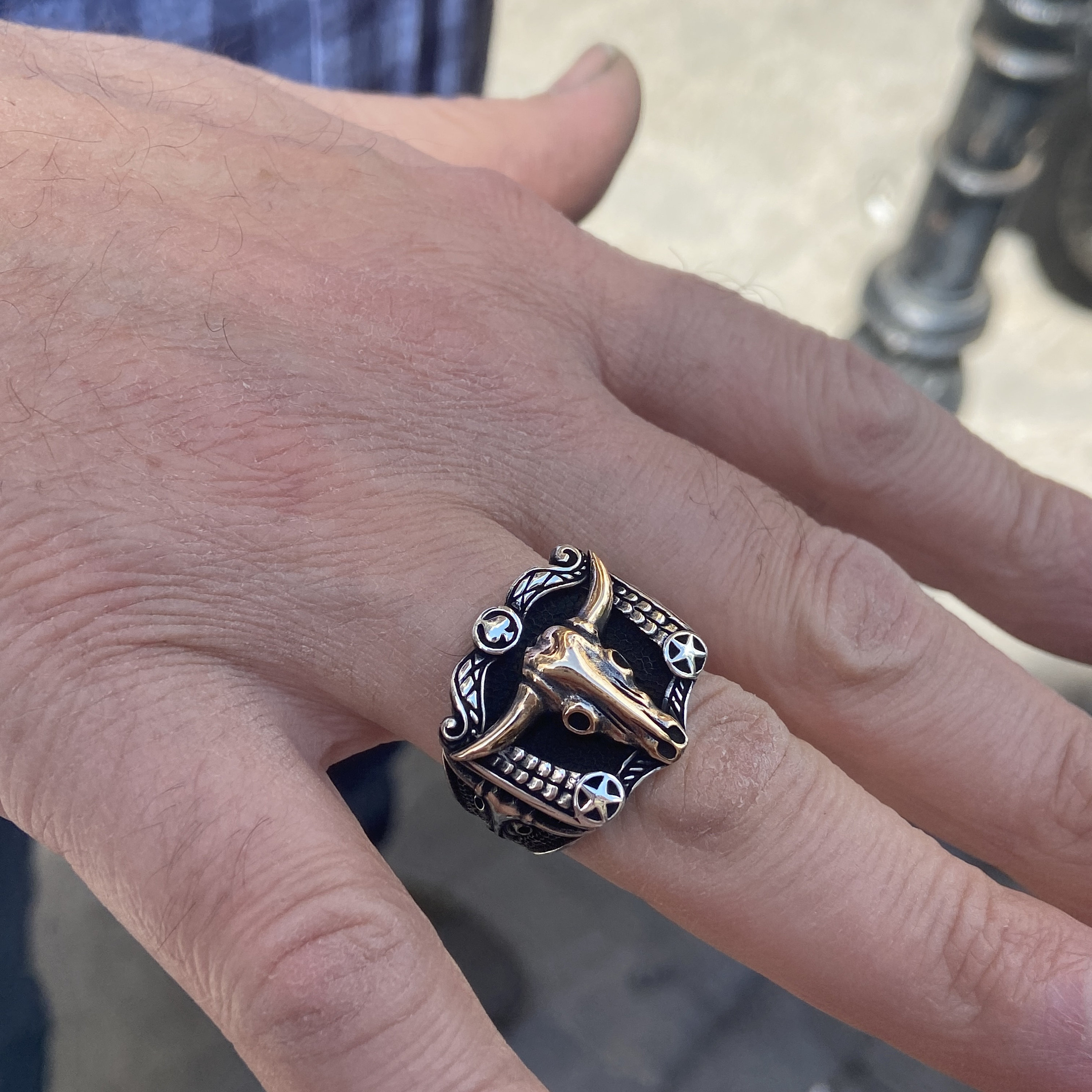 Bull Ring Silver Bull Head Signet Men's Ring Handmade - Etsy