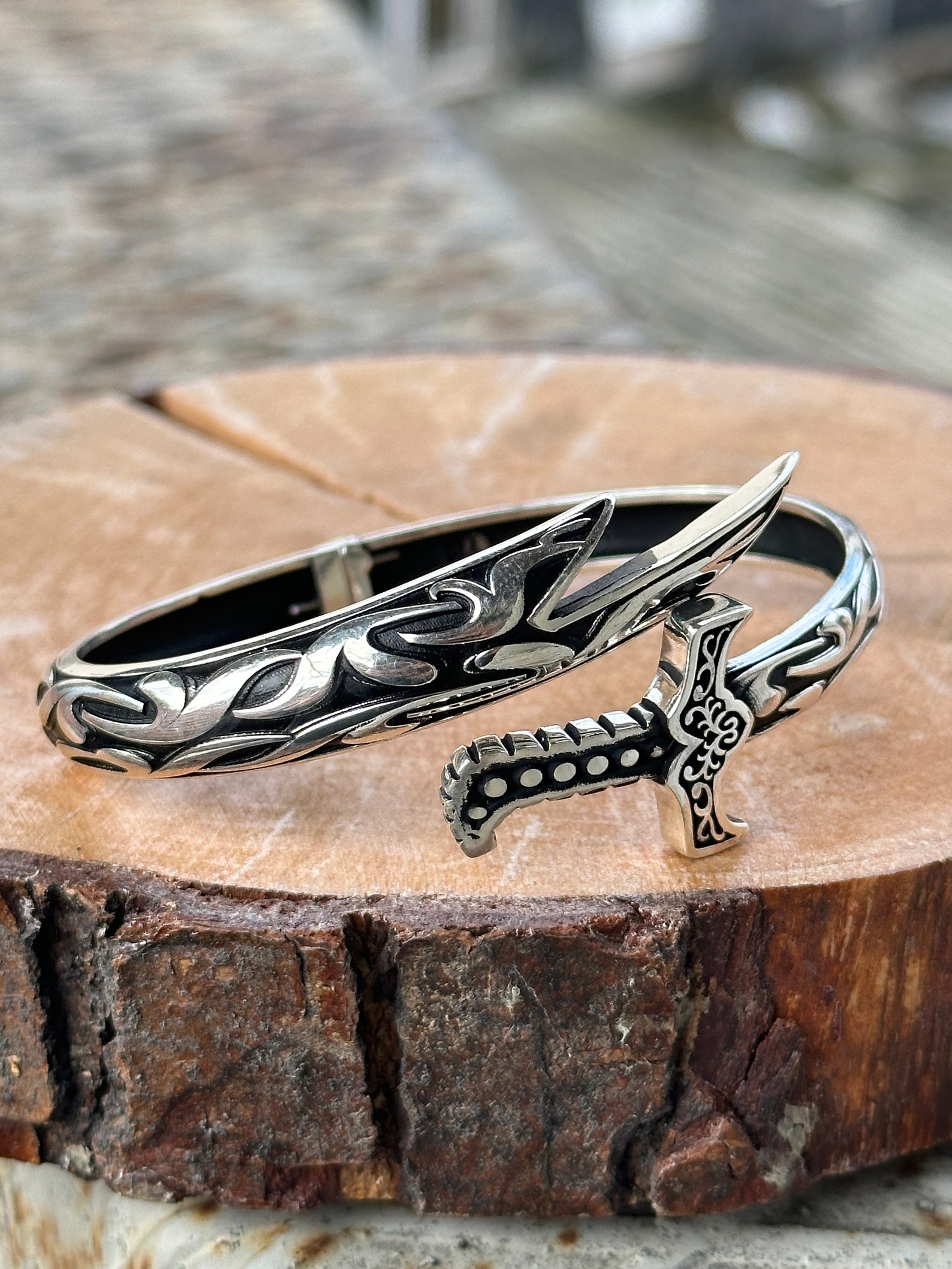 Silver Sword Bracelet , Mens Zulfiqar Bracelet , Adjustable Sword ...