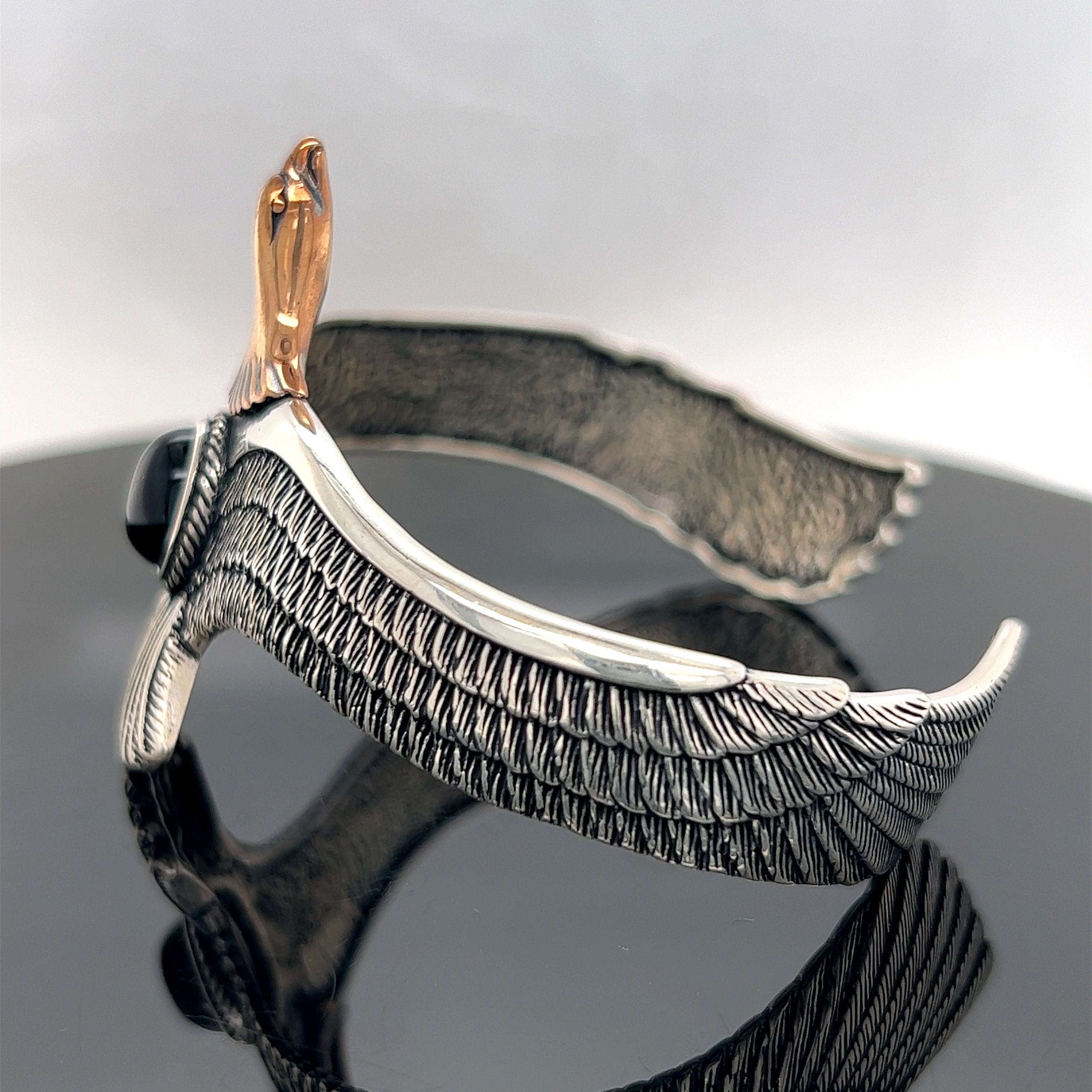 Men Handmade Eagle Bracelet , Onyx Stone Bracelet , Adjustable Eagle ...