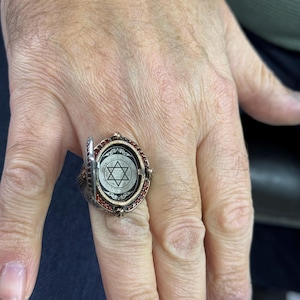 Men Silver Solomon Signet Ring, Prayer Box Secret Ring, King Solomon ...