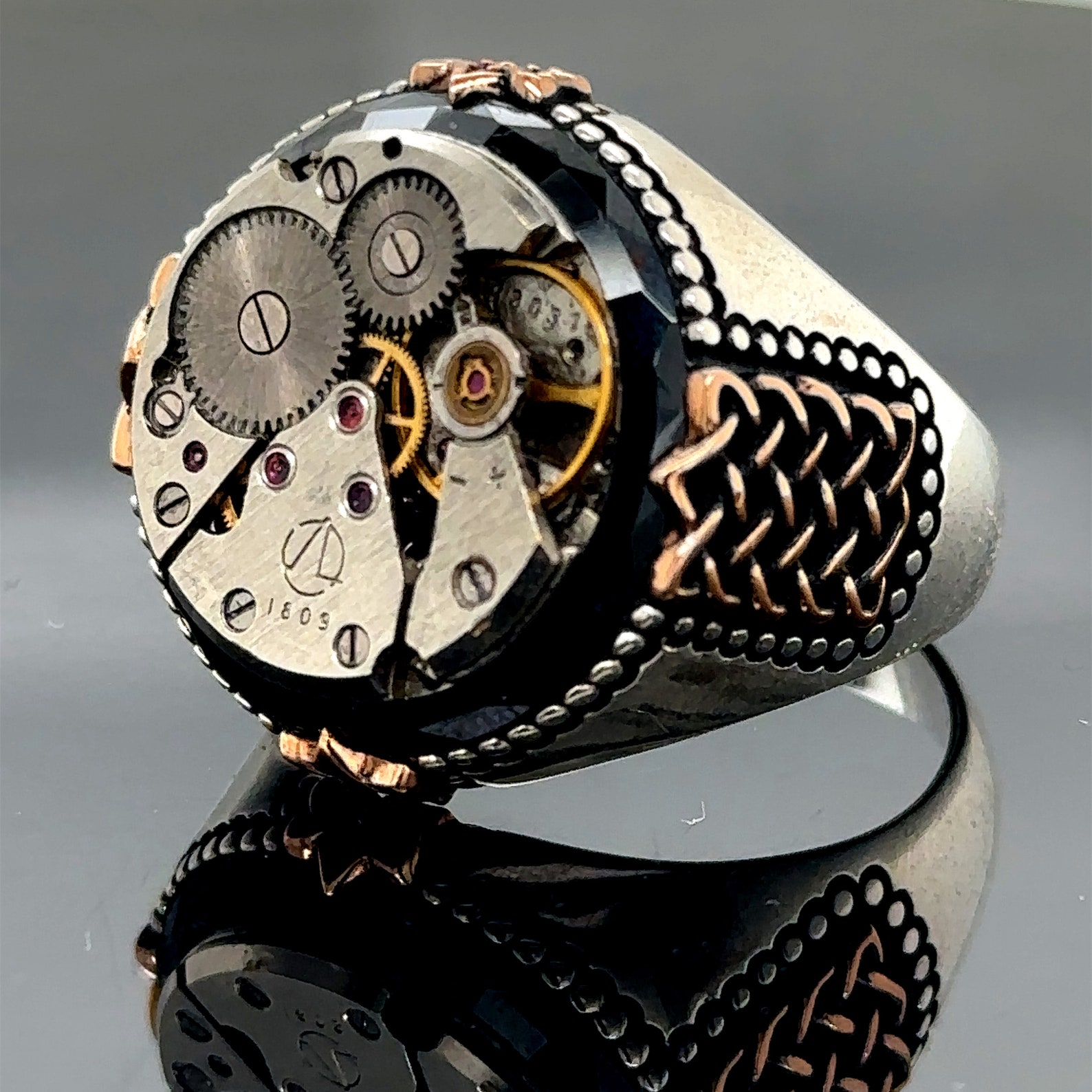 Silver Gear Ring , Watch Mechanism Ring , Swiss Gear Ring , Clock ...