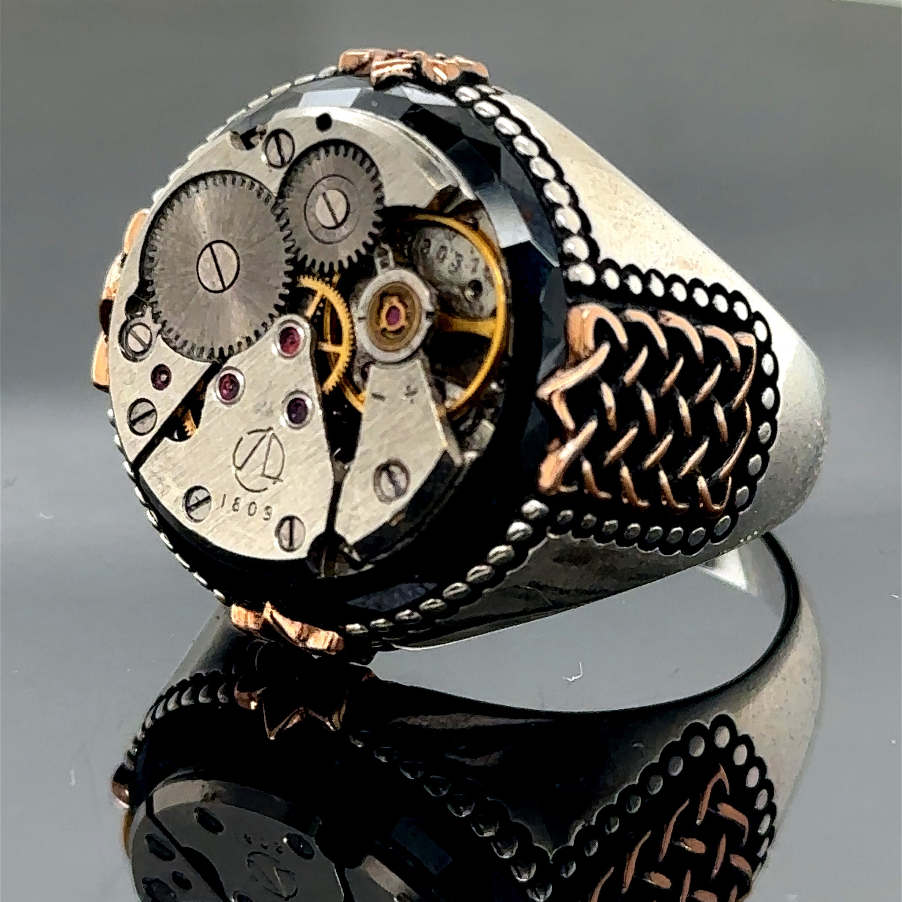 Silver Gear Ring , Watch Mechanism Ring , Swiss Gear Ring , Clock ...