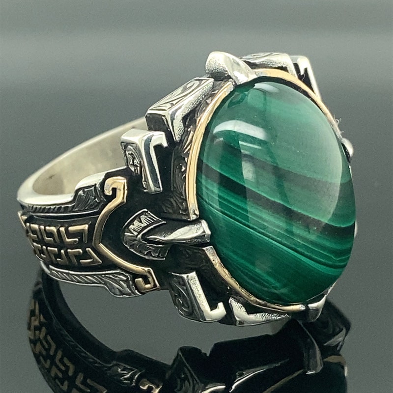 Malachite Rings - Etsy