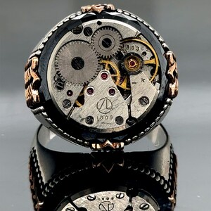 Silver Gear Ring , Watch Mechanism Ring , Swiss Gear Ring , Clock ...