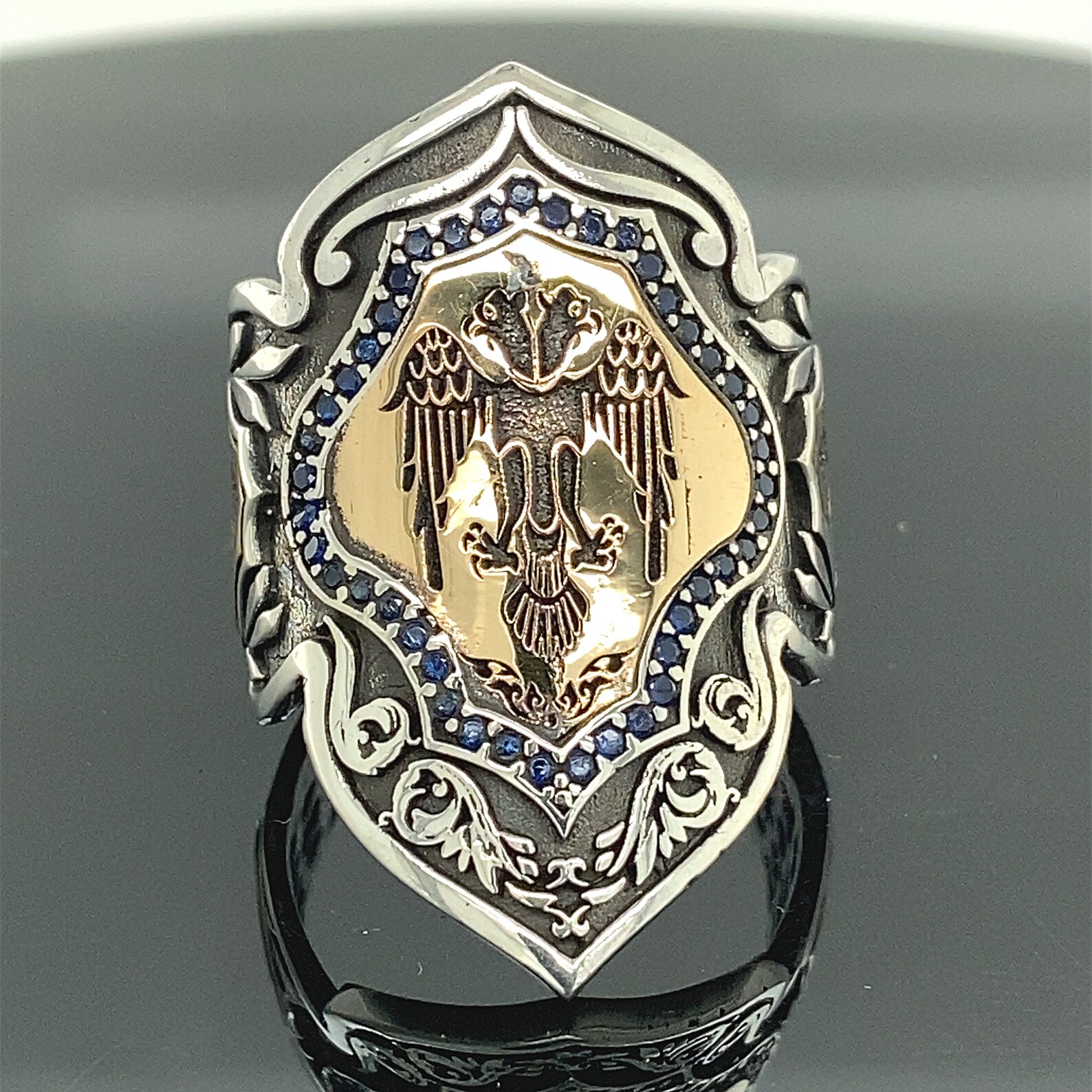 Men's Silver Thumb Ring , Silver Archer Ring , Eagle Signet Ring ...