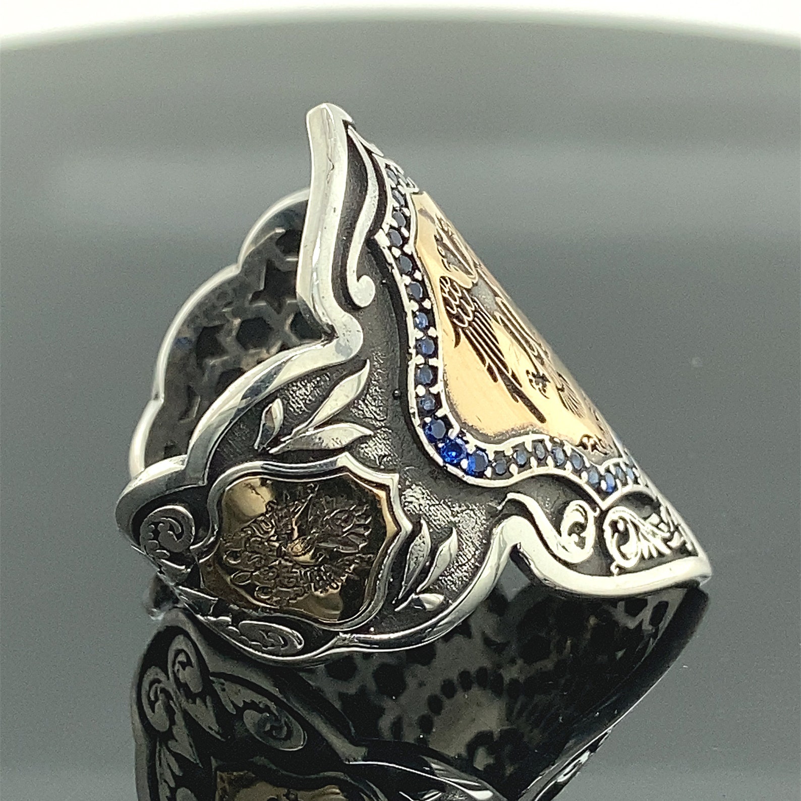 Men's Silver Thumb Ring , Silver Archer Ring , Eagle Signet Ring ...