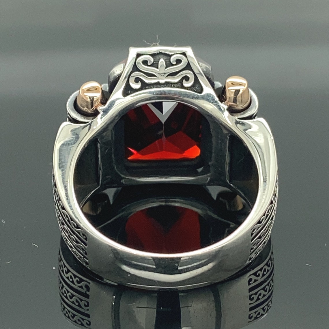 Men Handmade Ruby Stone Ring Shiny Red Stone Ring Ottoman - Etsy