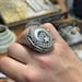 Silver Large Turkish Flag Ring , Silver Large Ruby Stone Ring, Large ...