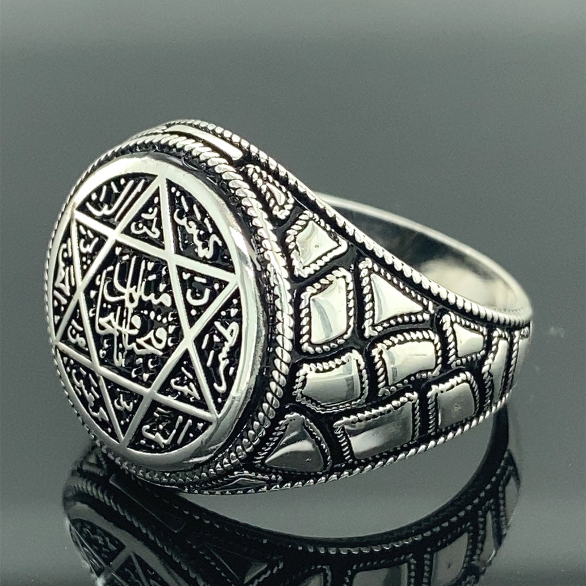 Seal of Solomon Ring , Solomon Signet Ring , Star of David Ring , King ...