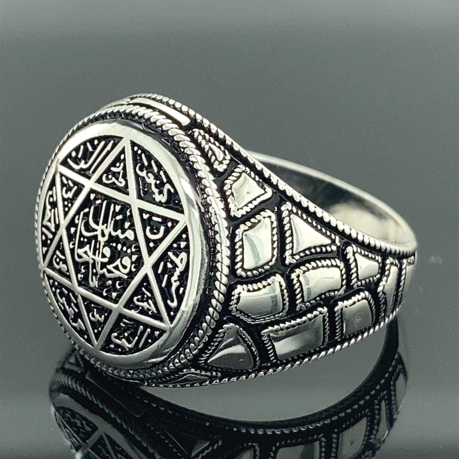 Seal of Solomon Ring , Solomon Signet Ring , Star of David Ring , King ...
