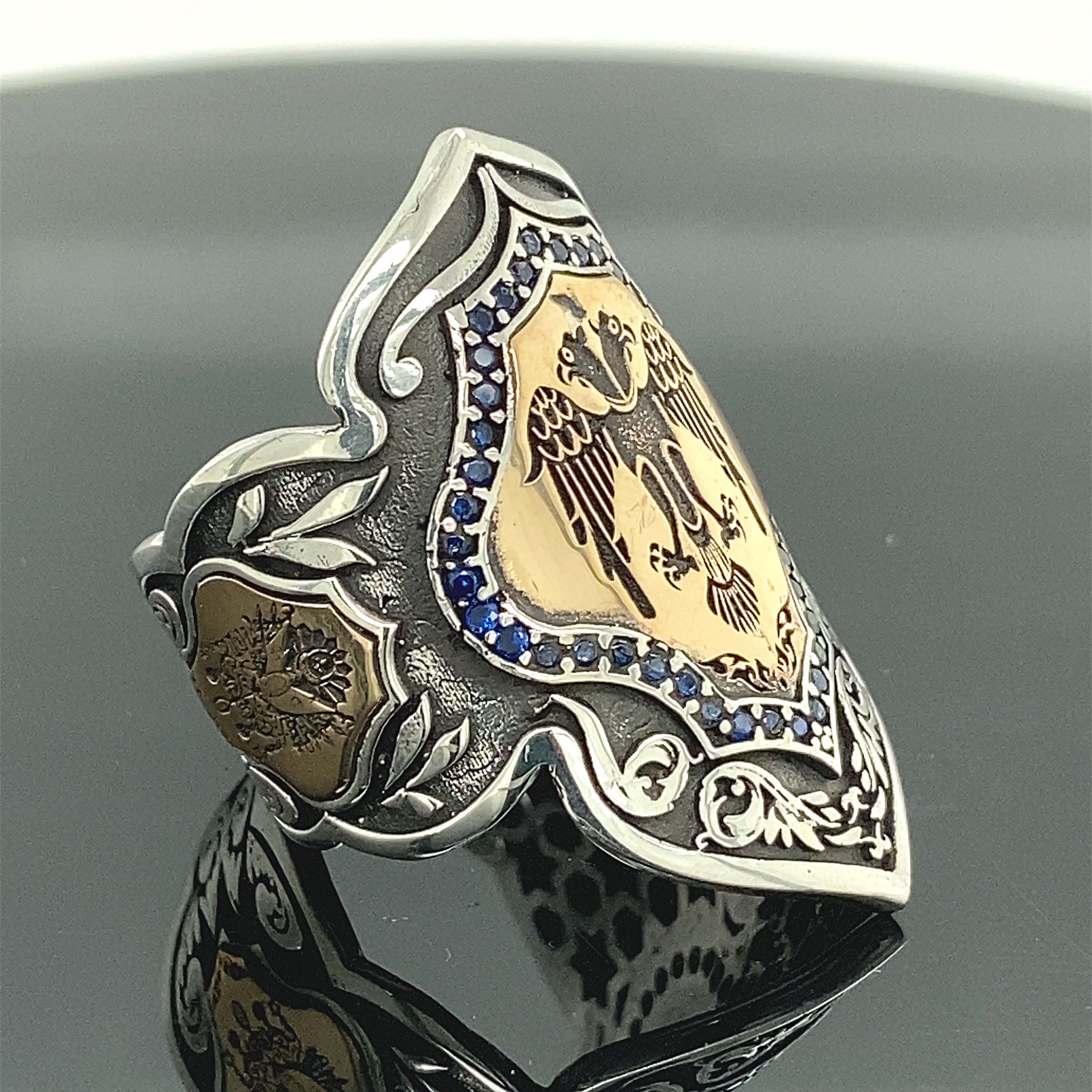 Men's Silver Thumb Ring , Silver Archer Ring , Eagle Signet Ring ...