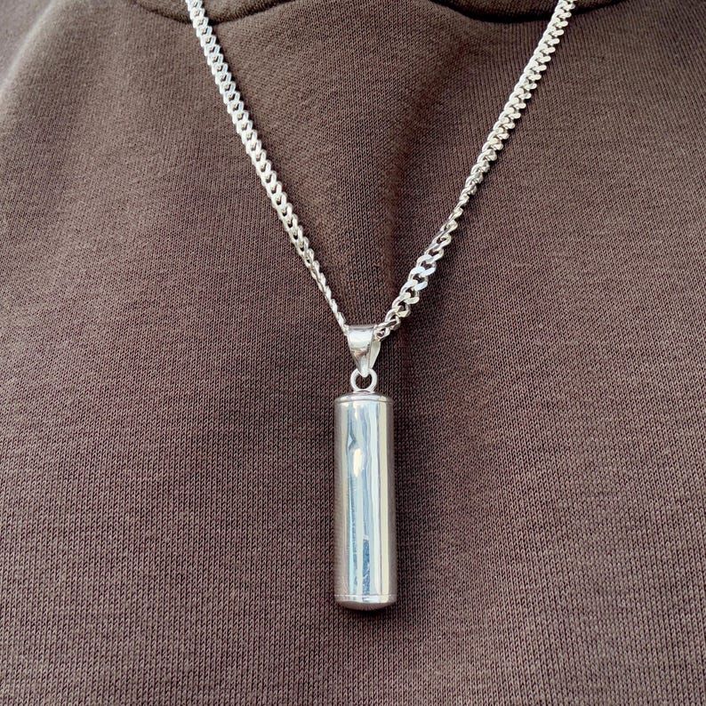 925 Silver Prayer Box Pill Box Necklace, Pill Box Pendant, Perfume Oil ...
