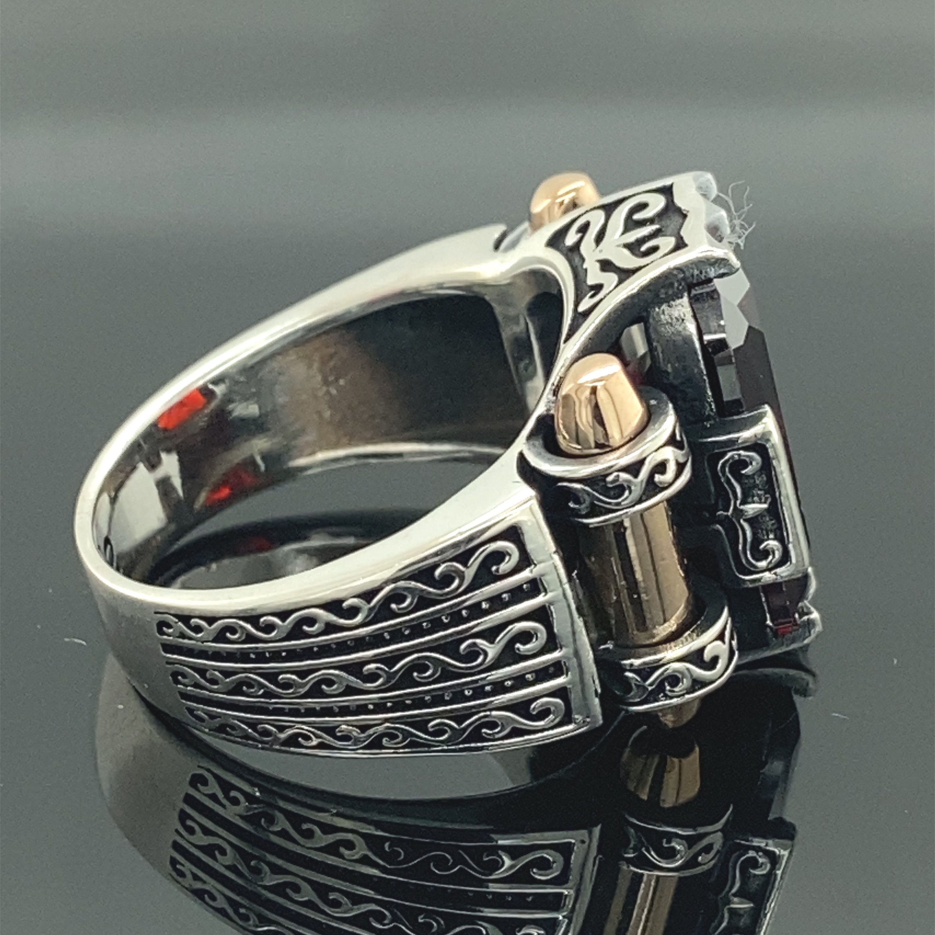 Men Handmade Ruby Stone Ring Shiny Red Stone Ring Ottoman - Etsy