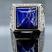 Man Lapis Lazuli Ring, Natural Lapis Ring , Square Lapis Signet Ring ...