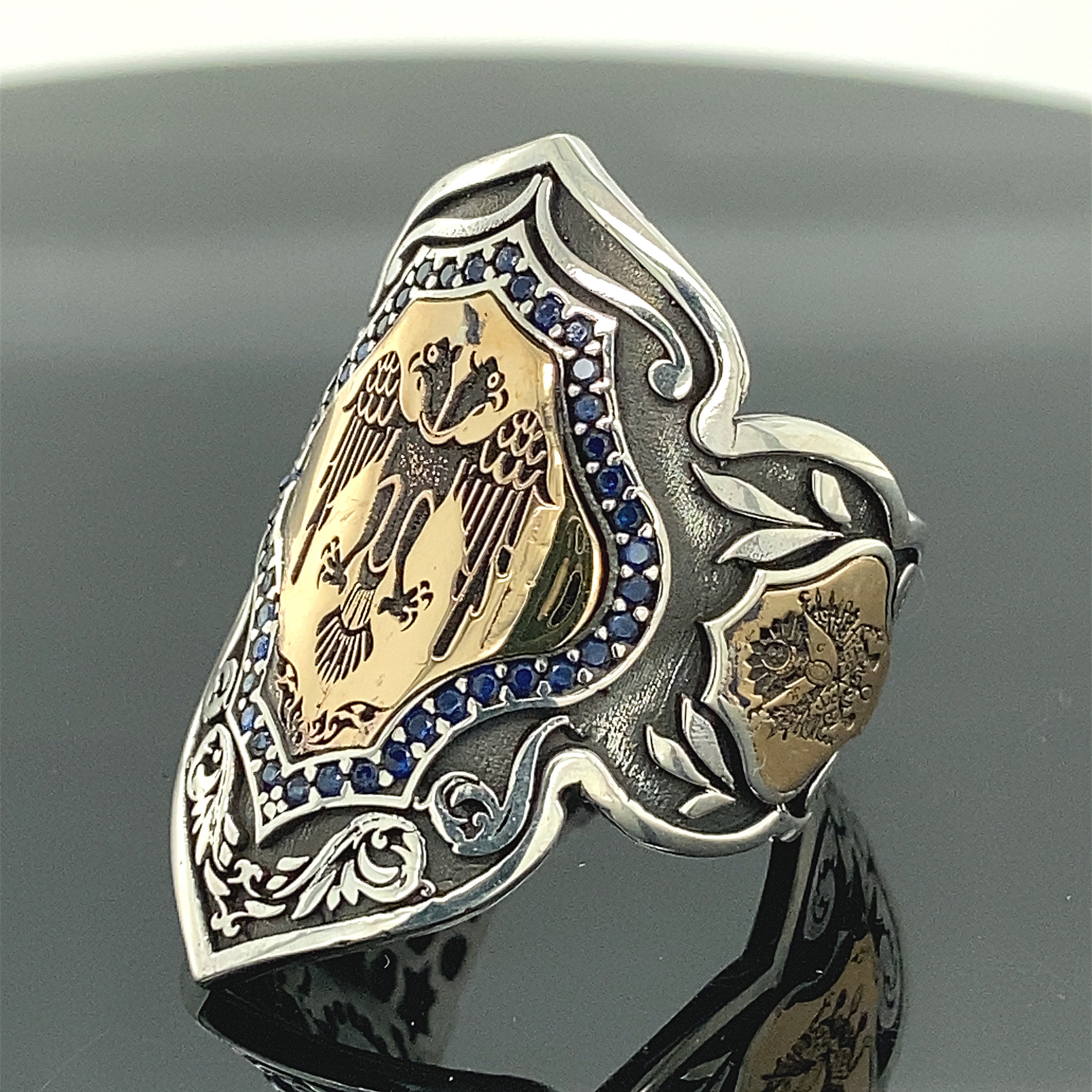 Men's Silver Thumb Ring , Silver Archer Ring , Eagle Signet Ring ...