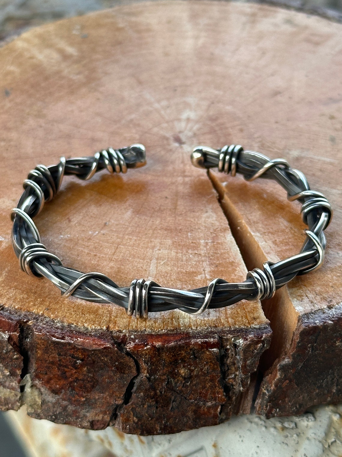 Silver Cuff Bracelet , Thorn Cuff Bracelet , Adjustable Thorn Cuff ...