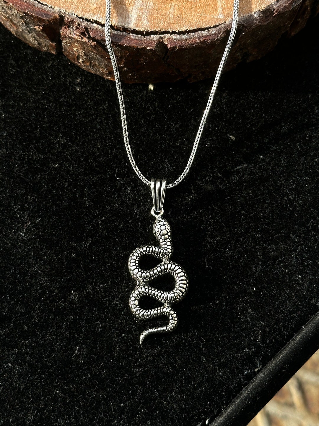 Silver Snake Necklace , Snake Model Pendant , Silver Serpent Pendant ...