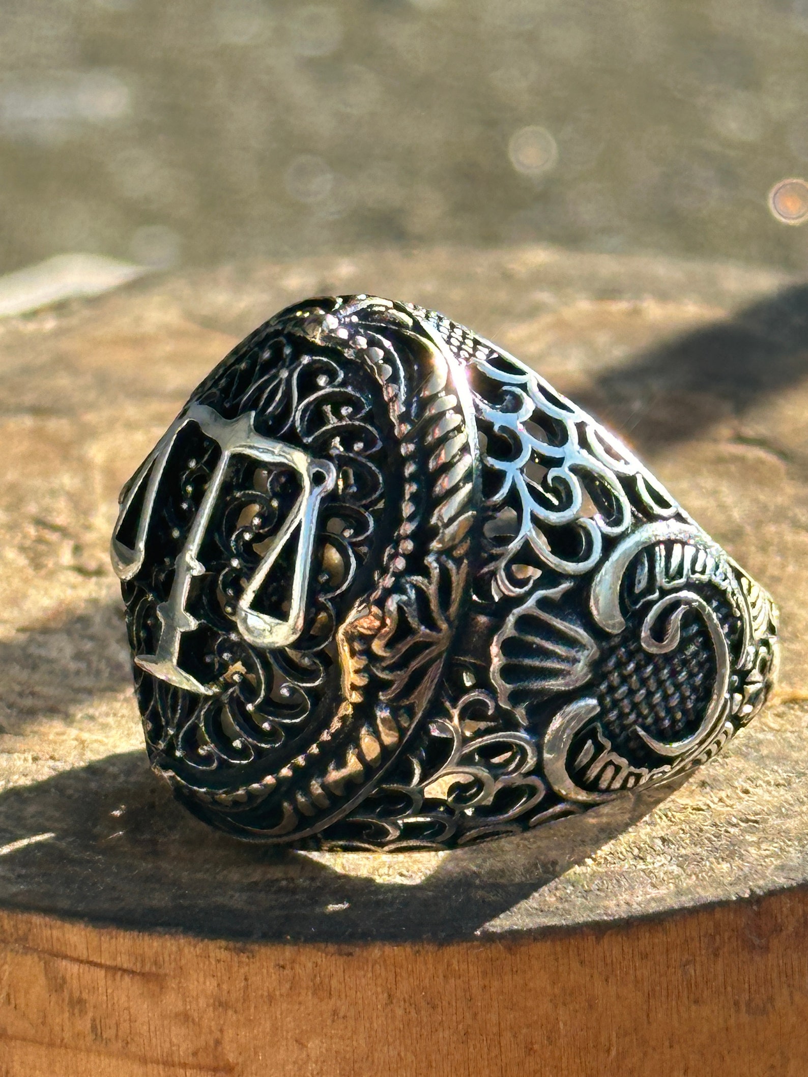 Men Silver Scale Ring , Men Handmade Libra Ring , Silver Lawyer Ring ...