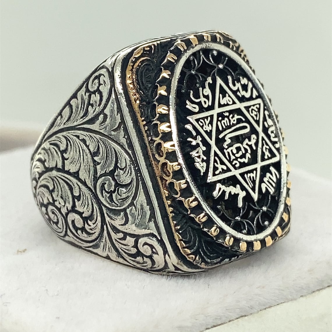 Silver Seal of Solomon Ring , Solomon Signet Ring , King Solomon Ring ...