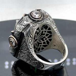 Silver Square Large Green Stone Ring , Square Emerald Stone Ring ...