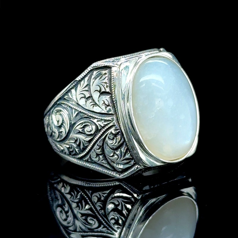 Mens Moonstone Ring - Etsy