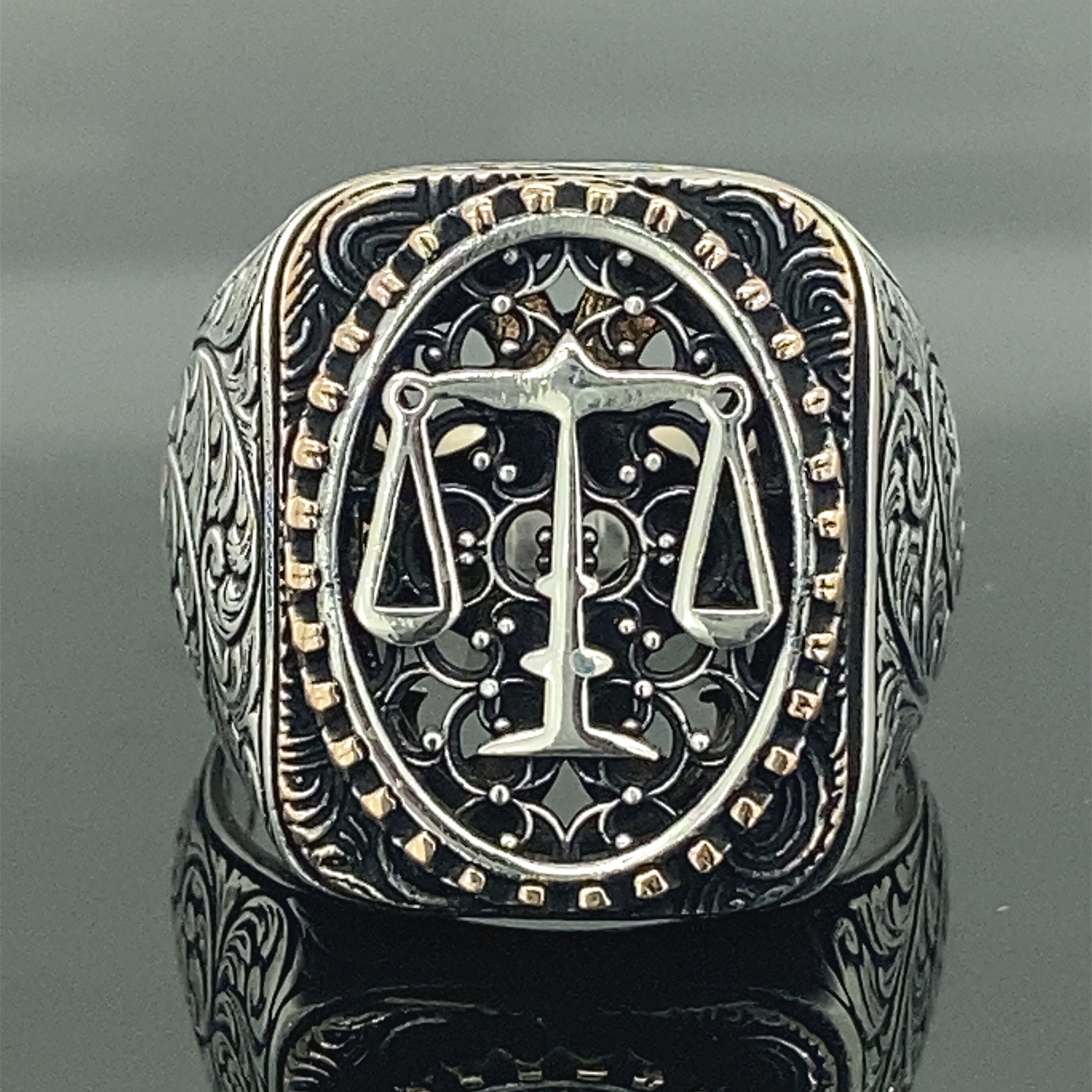 Silver Libra Ring Libra Motif Ring Man Handmade Ring | Etsy