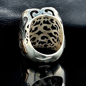 Men Large Handmade Ring , Big Square Black Stone Ring , Ottoman Style ...