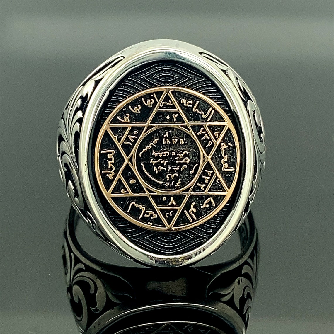 Seal of Solomon Ring Silver Solomon Seal Protection Ring | Etsy