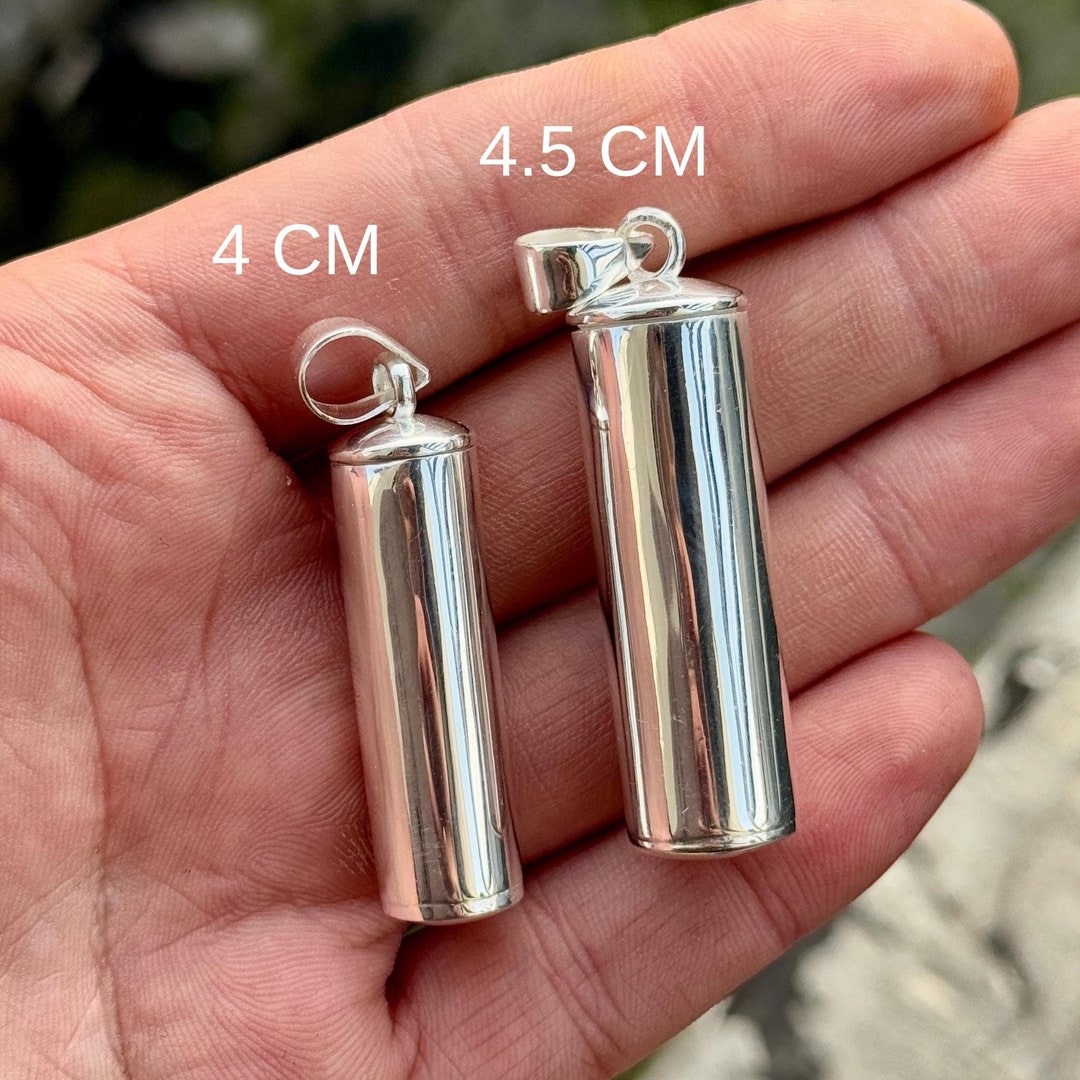 925 Silver Prayer Box Pill Box Necklace, Pill Box Pendant, Perfume Oil ...